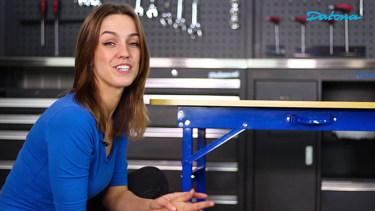'Inklappen en meenemen' werkbank 75 cm hoog | Datona.nl - YouTube