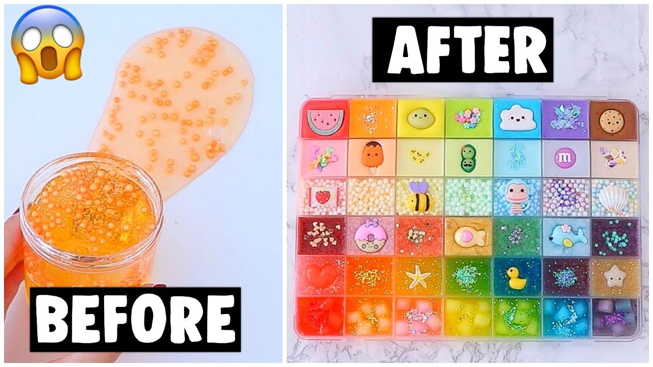 42 EXTREME SLIME PALETTE MAKEOVERS! *fixing my old slimes* - YouTube