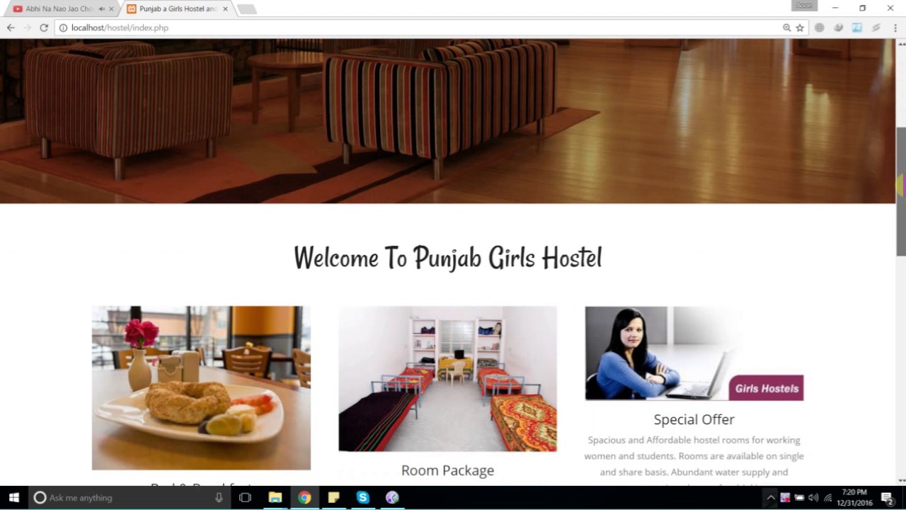Bootstrap responsive html template for girls hostel site - YouTube