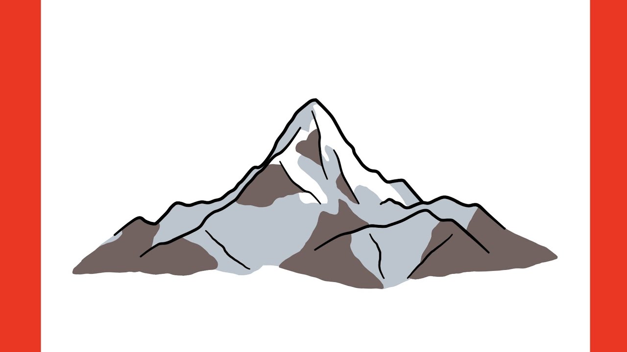 How to draw a MOUNT EVEREST step by step / drawing mountain - YouTube