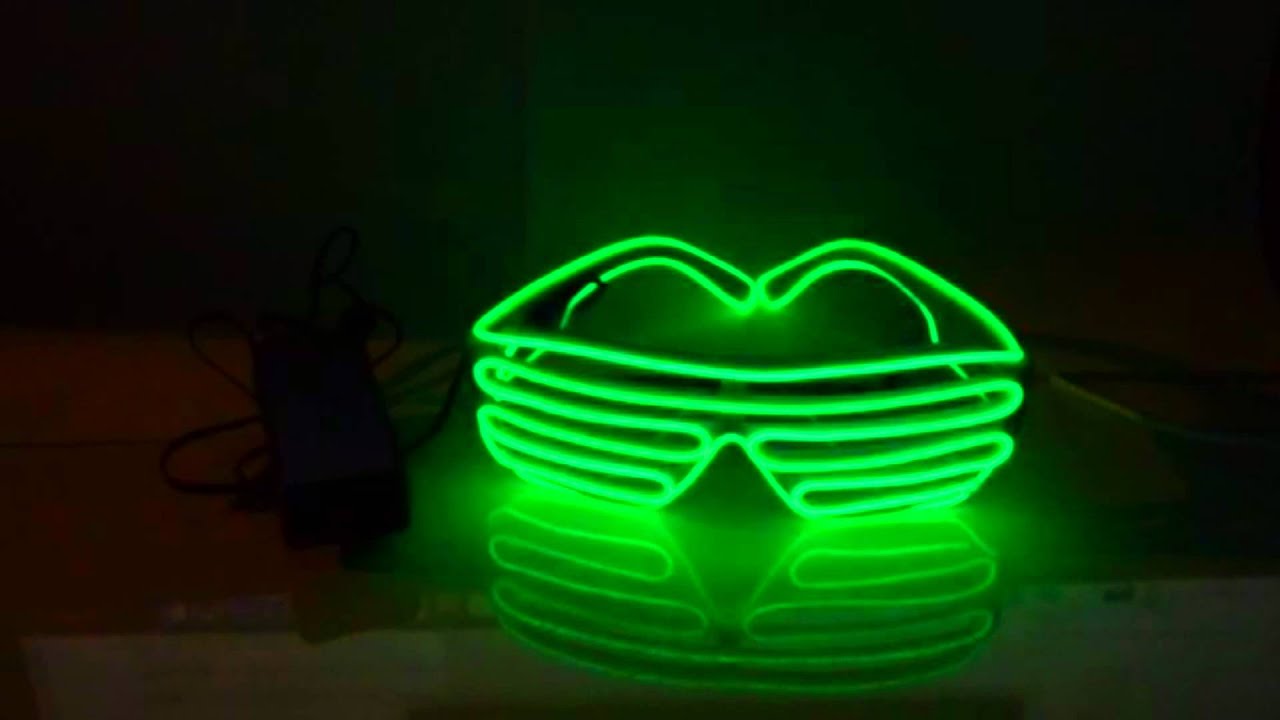 EL Wire Stunner Shades at Glowsource.com! - YouTube