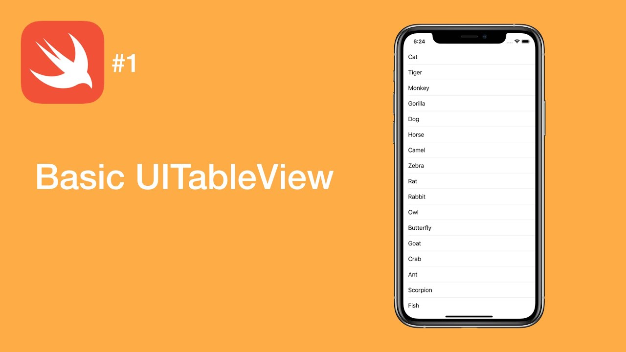 Basic Uitableview Swift 1 Ios Programming Youtube 9720