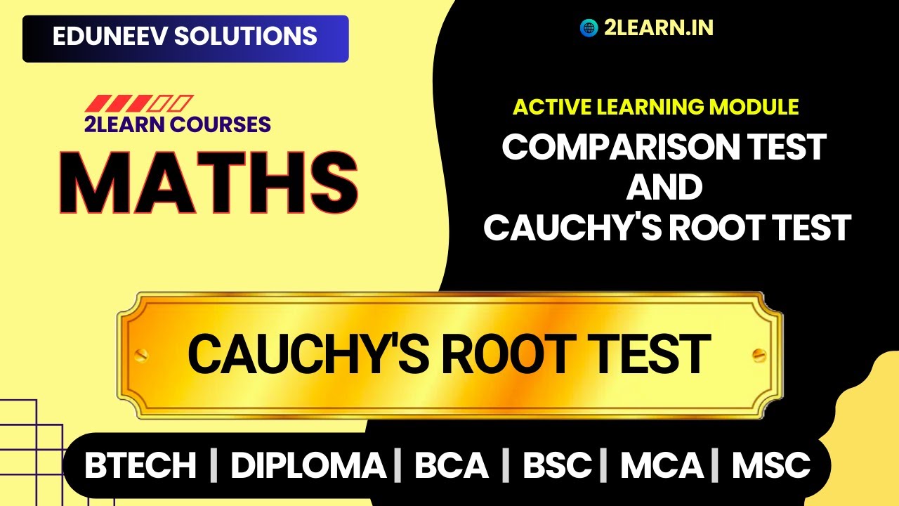 Comparison Test and Cauchy's Root Test | Cauchy's Root Test - YouTube