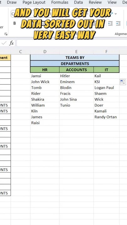 Sort Data in Excel Quick Trick | Data Sorting in MS Excel #excel #exceltips #shortvideo - YouTube