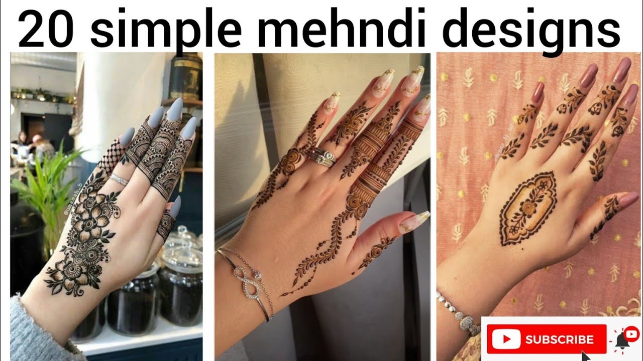 20 Simple mehandi designs #trending #viral ... 20 Simple mehandi ...