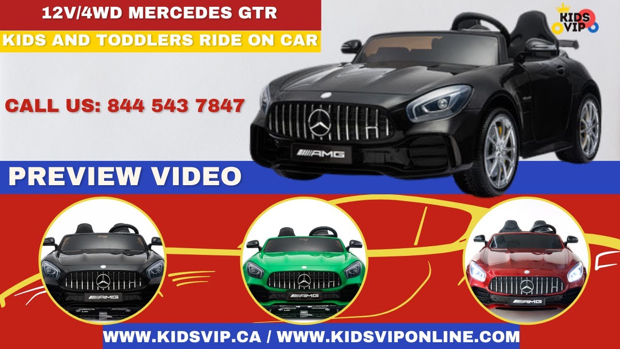 KIDSVIP Officially Licensed Mercedes GTR Ride On Car for Kids Battery ...