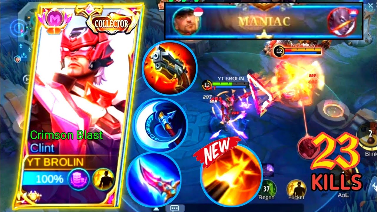 23 KILLS + MANIAC & BEST BUILD 2023 / BUILD TOP 1 GLOBAL CLINT ~ MOBILE ...