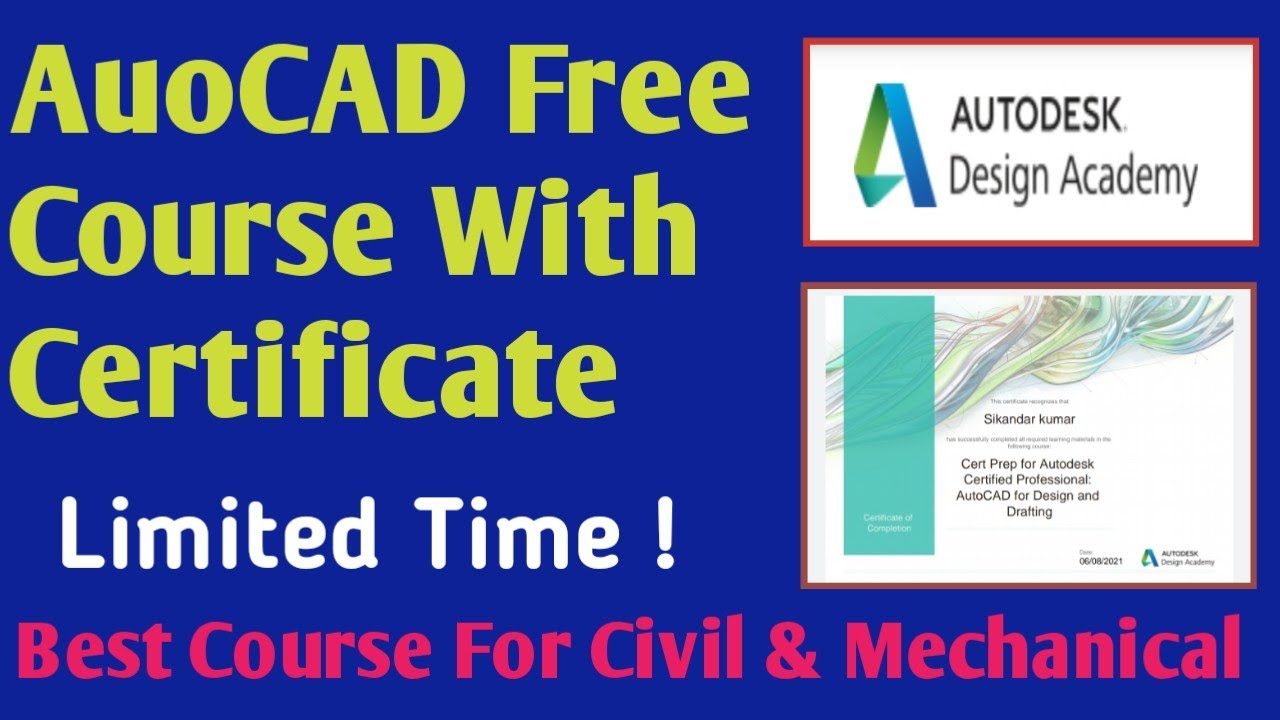 Autocad Free Course with Certificate !Best Course For Mechanical and ...