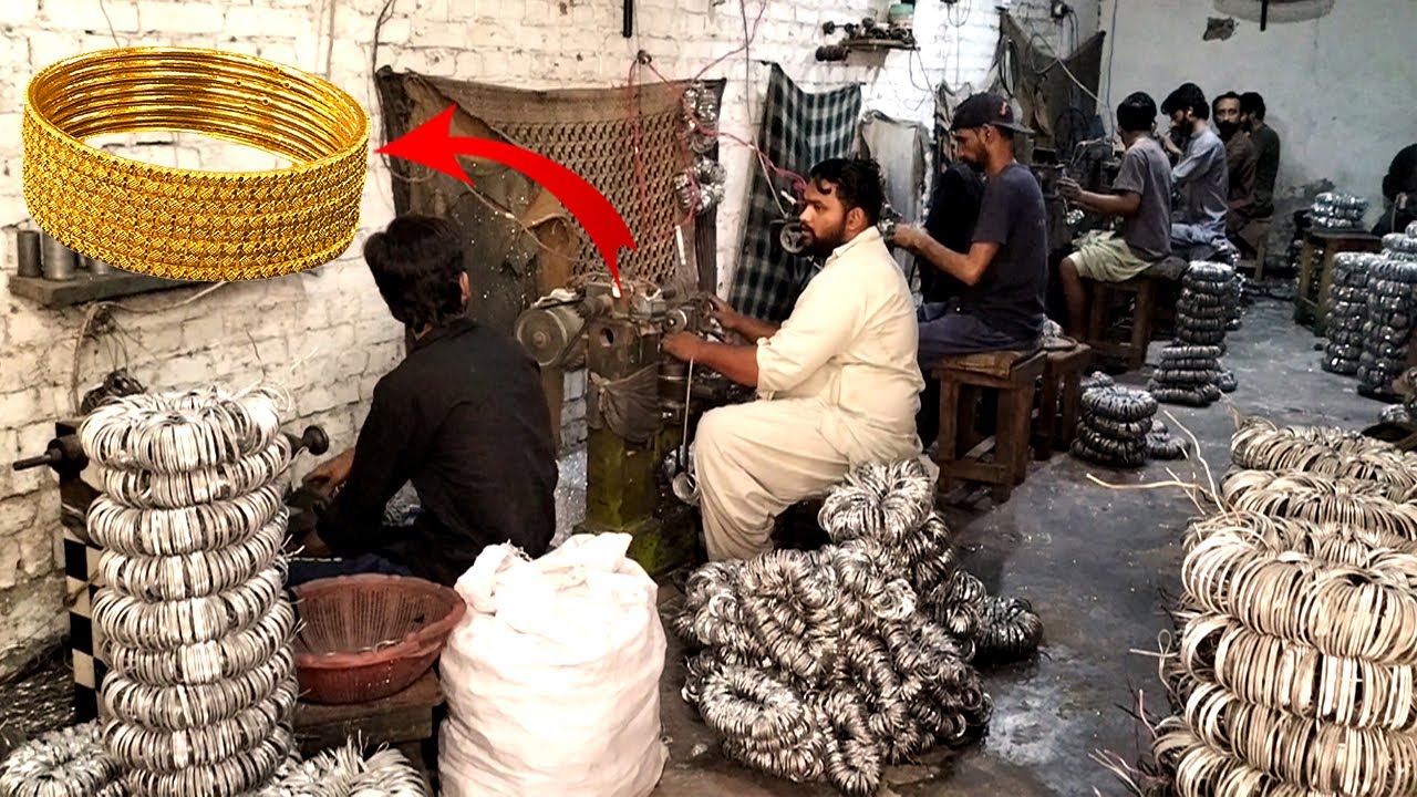 How To Make Metal Bangles in Factory || Bangles Making Process || Metal ...