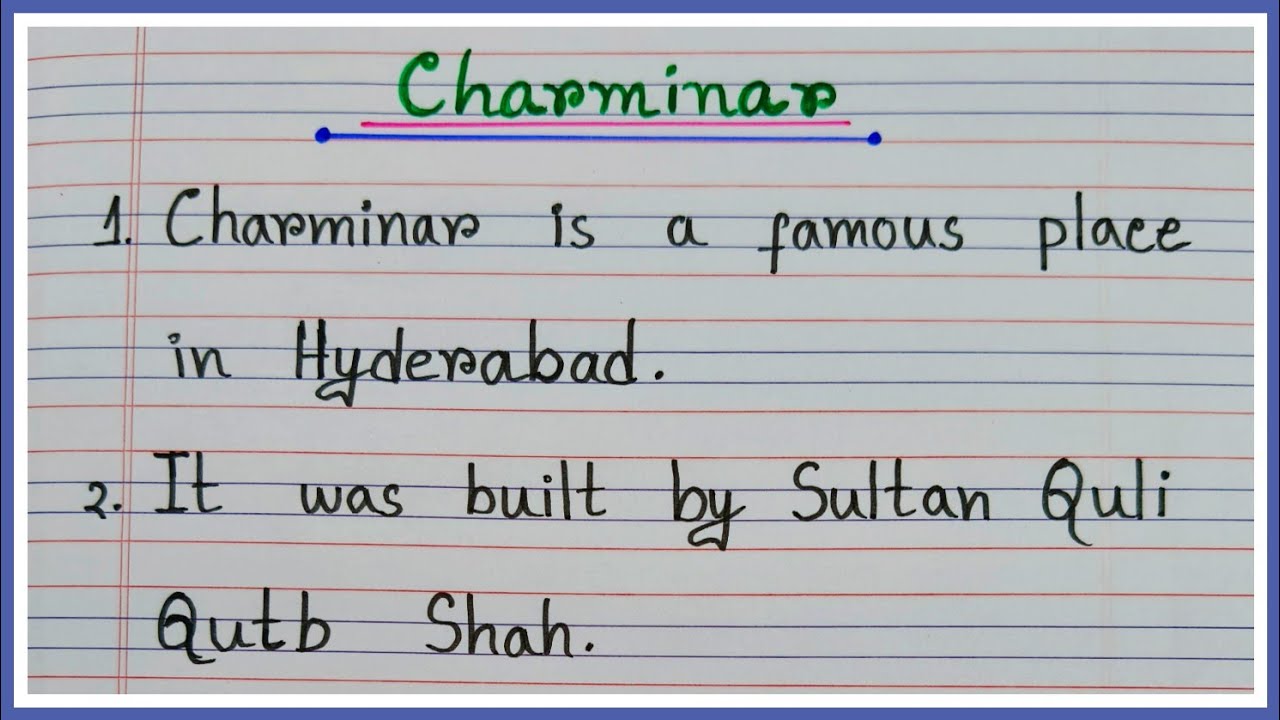 5 Lines Essay On Charminar | Easy Sentences On Charminar In English ...