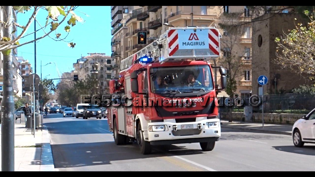 [HD - Pompieri] Vigili del Fuoco Passaggio NUOVA AutoScala Iveco ...