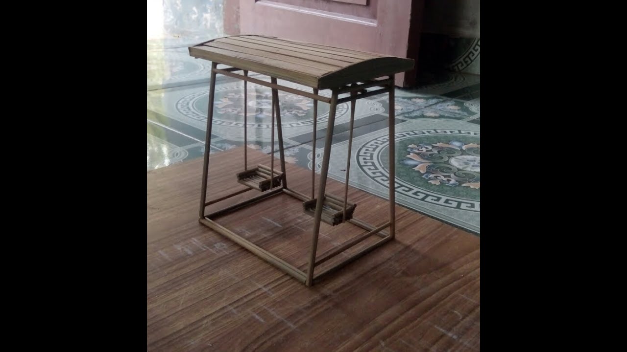 CARA MEMBUAT AYUNAN BAMBU MINIATUR - YouTube