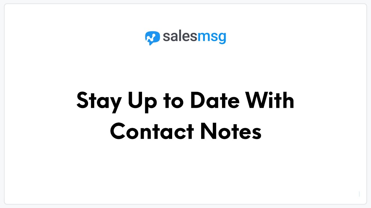 Stay Up to Date With Contact Notes - YouTube