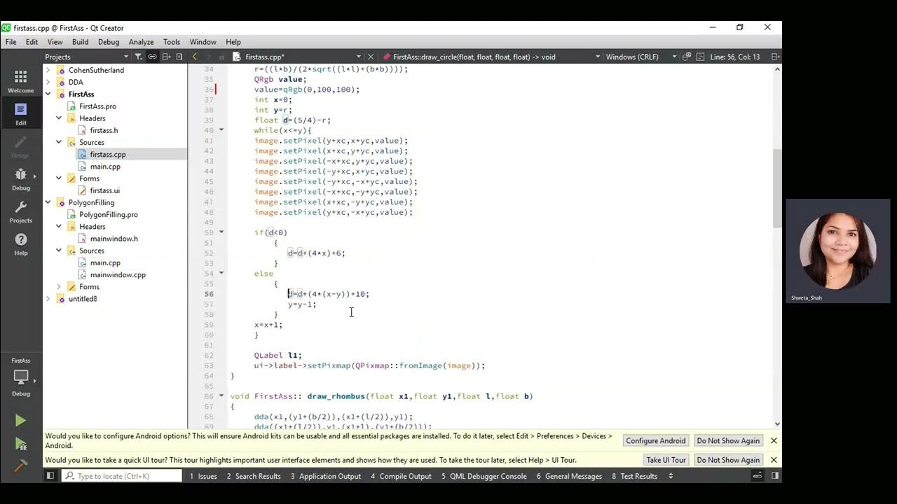 To draw the specific diagram such as rectangle rhombus and circle using QT Creator. - YouTube