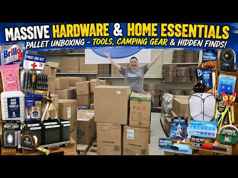 Massive Hardware & Home Essentials Pallet Unboxing - Tools, Camping Gear & Hidden Finds!