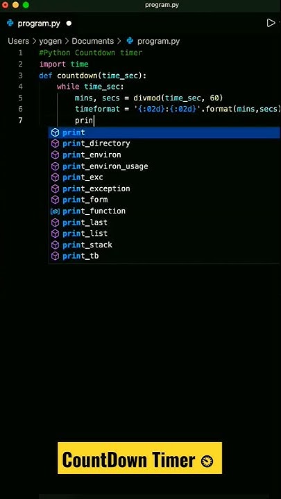 Python Program To Create Countdown Timer ⏲ Shorts Coding Programming Youtube 