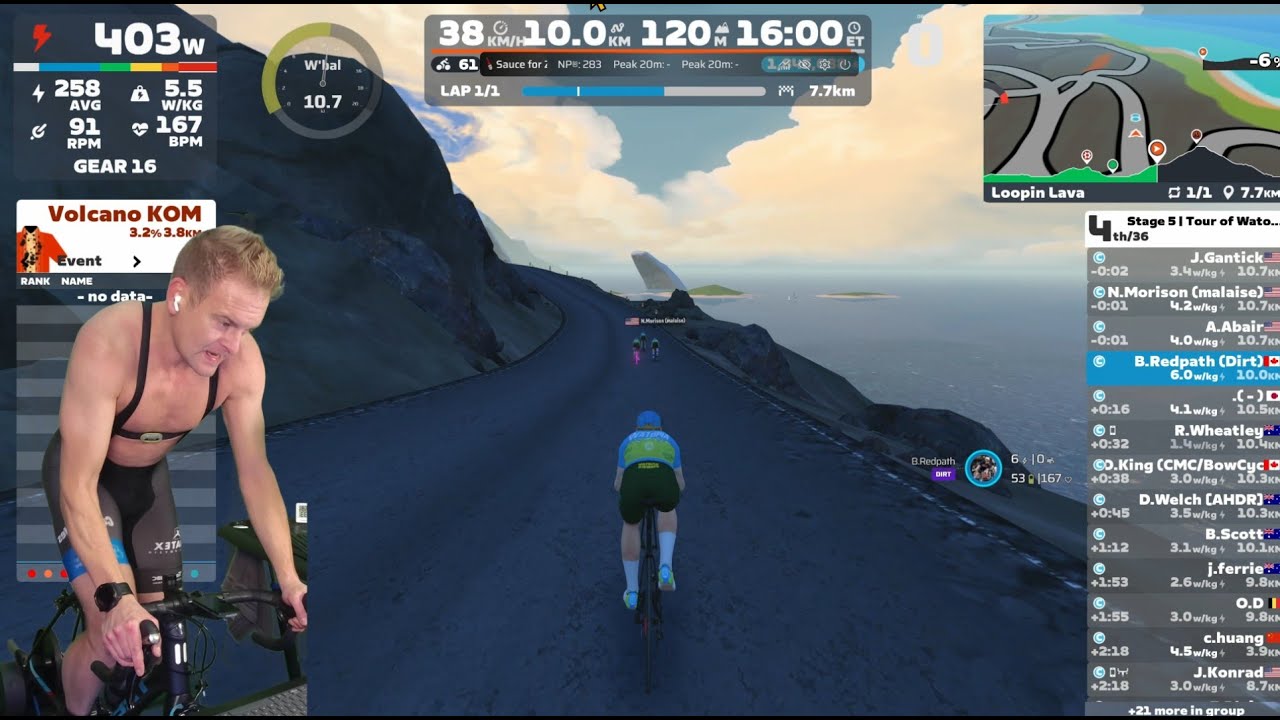 Zwift WTRL Team Time Trial TTT #300 - 2x Ocean Cliffside Lava Loop ...