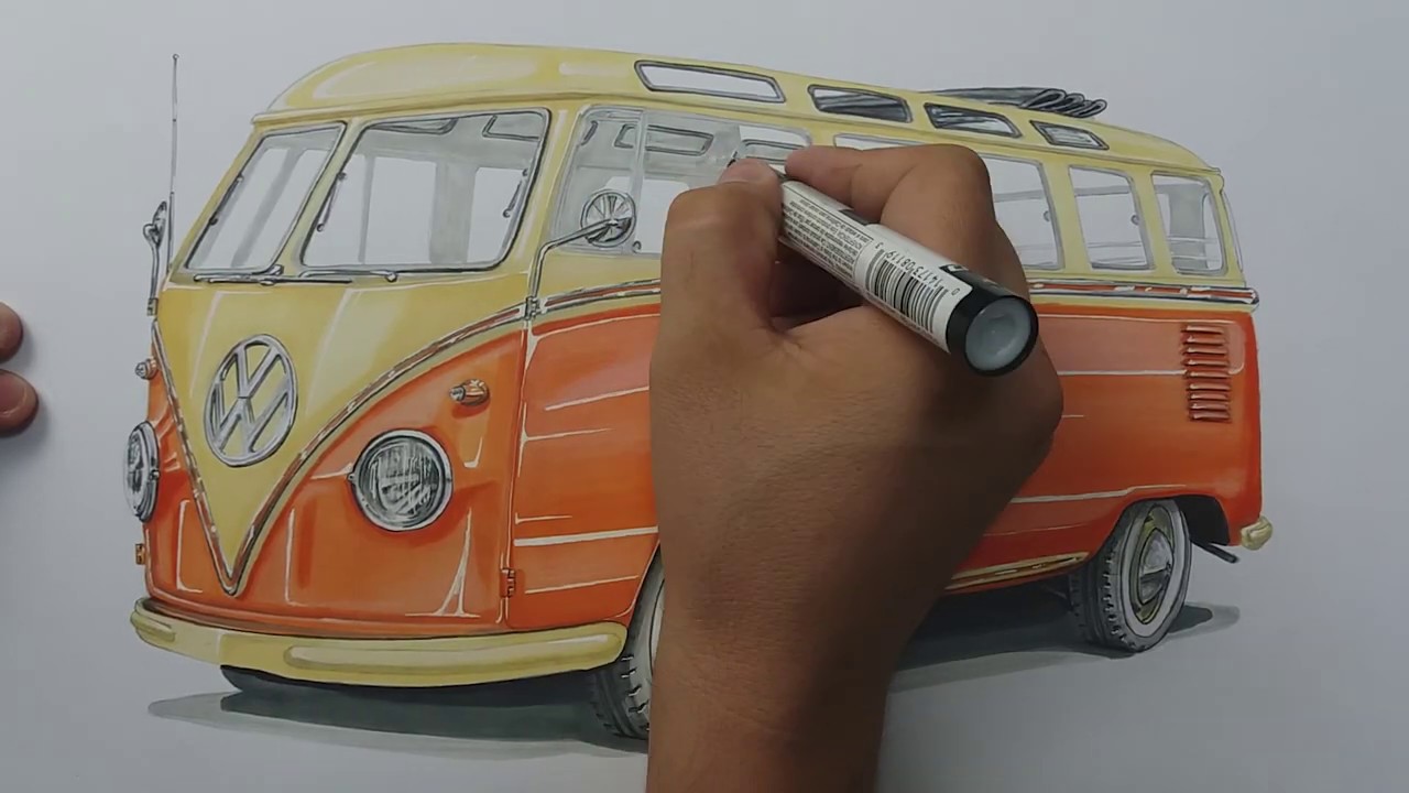 1963 V.W. COMBI 21 VENTANAS DRAWING - YouTube