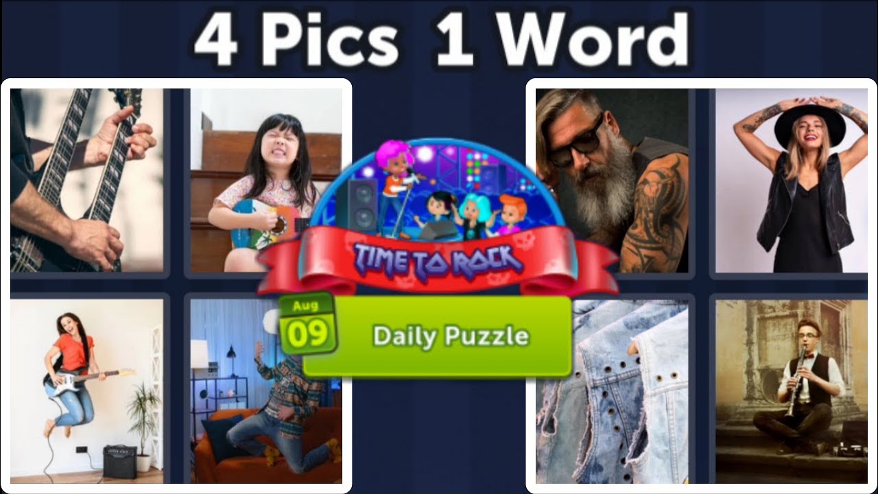 4 Pics 1 Word Daily Puzzle August 9, 2023 Time To Rock, Levels 5101 ...