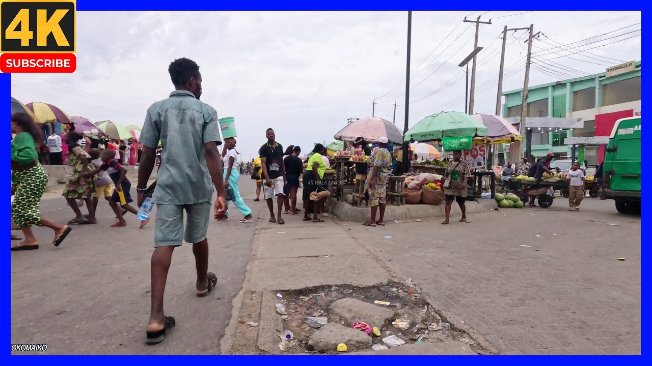 🇳🇬**"Walking from SABO ONIBA to OKOKO – Deep Lagos Suburb Life in 4K 🇳🇬 ...