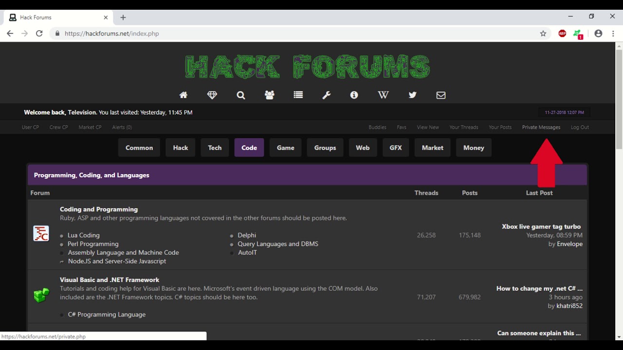 How to send a private message on HackForums - YouTube