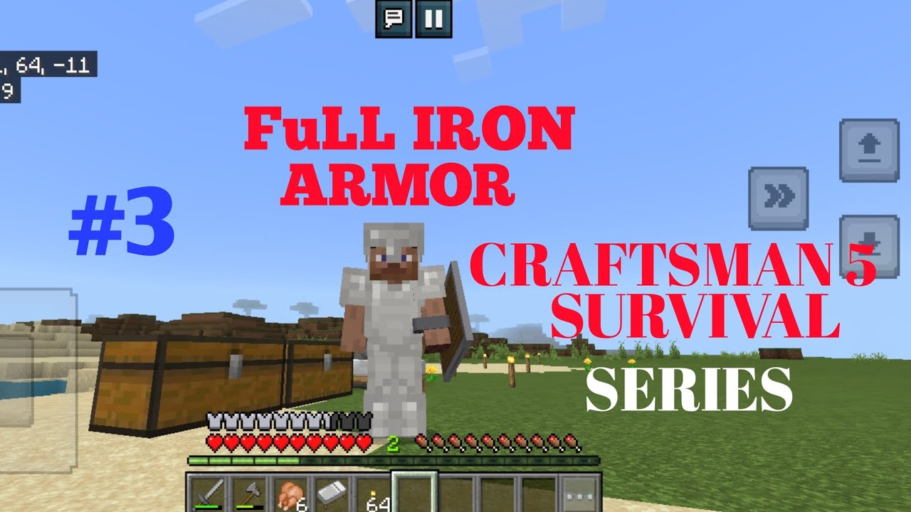 FULl IRON ARMOR CRAFTSMAN 5 SURVIVAL SERIES EP 3 - YouTube