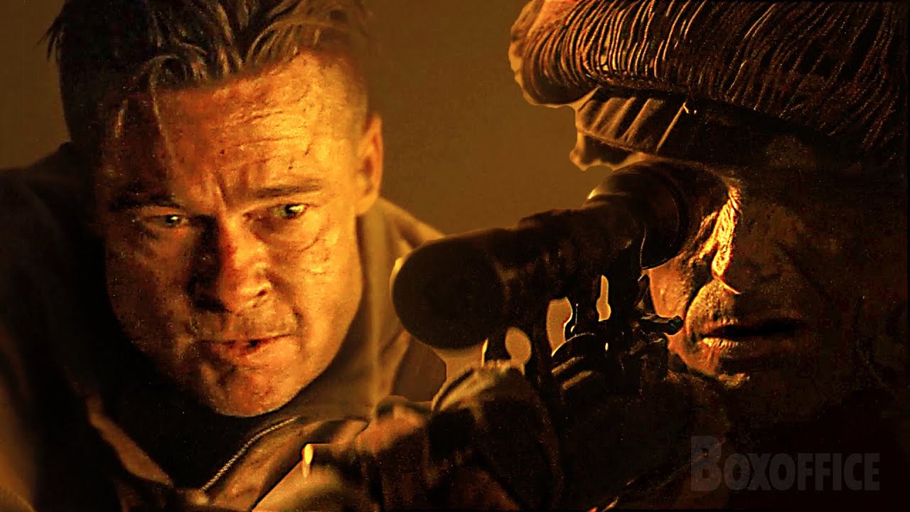 Brad Pitt VS German Sniper | Final Scene | Fury | CLIP - YouTube