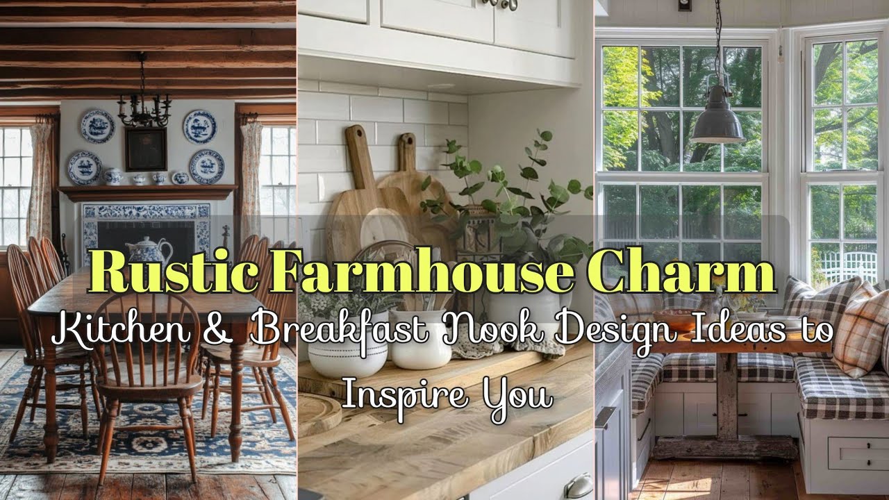 🌼🍃Rustic Farmhouse Charm: Kitchen & Breakfast Nook Design Ideas to Inspire You!🌾🍒 - YouTube