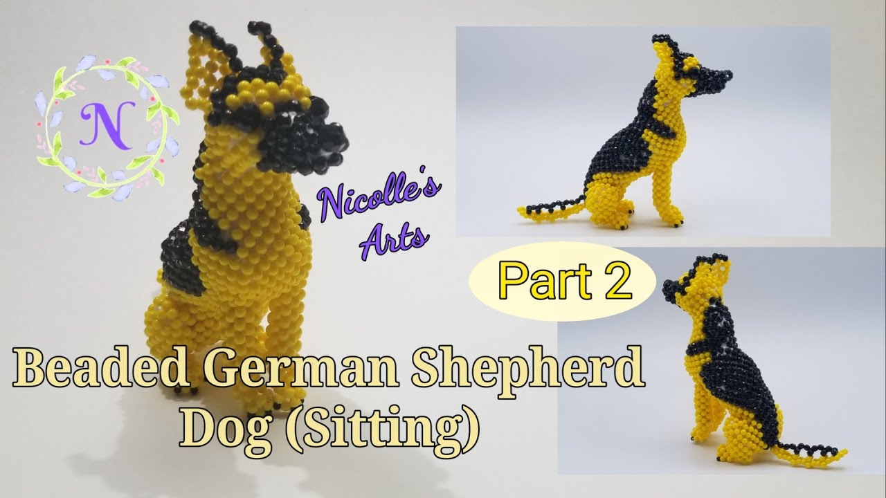 How to Bead Sitting German Shepherd (Part 2) - YouTube