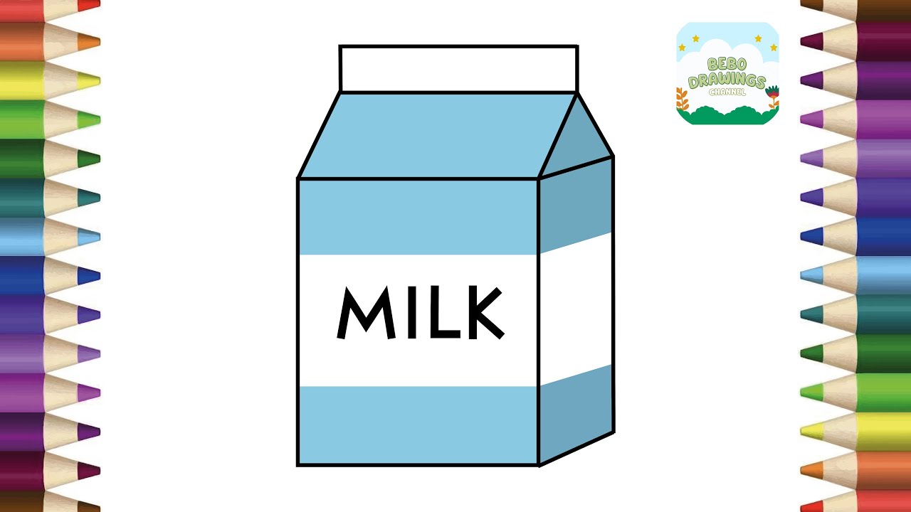 How To Draw Milk Carton Easy Step By Step | Milk Drawing - YouTube