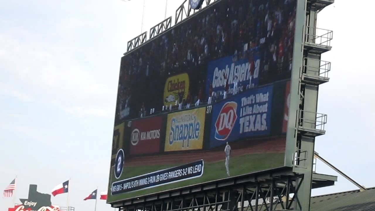 Top 5 Texas Rangers' plays of 2011 (via ballpark video board) - YouTube