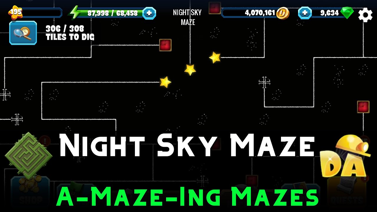 Night Sky Maze | A-Maze-Ing Mazes #7 | Diggy's Adventure - YouTube