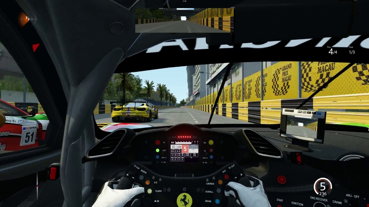 AC / FERRARI 488 GT3 / MACAU / COCKPIT - YouTube