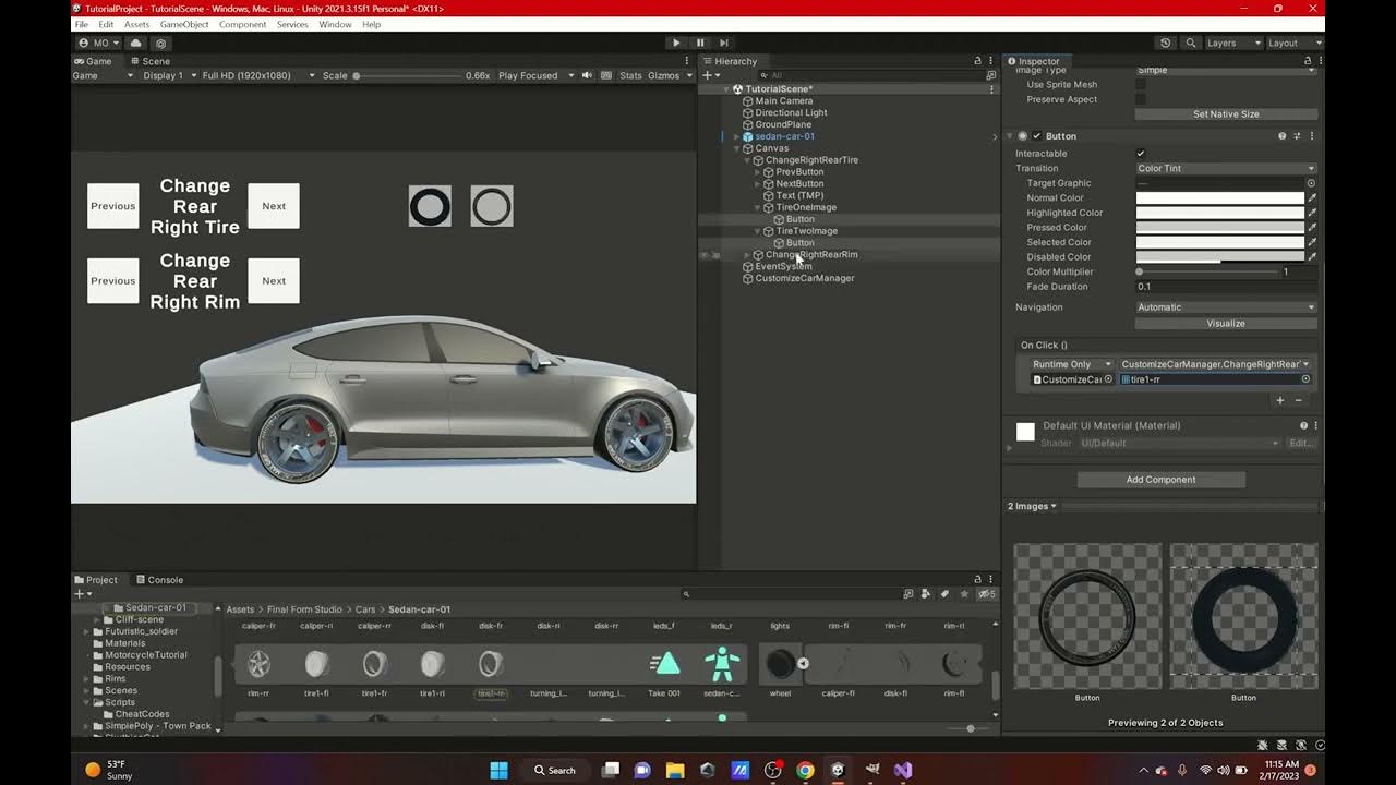 Customize Car (Change Tires & Rims) Unity Tutorial - YouTube