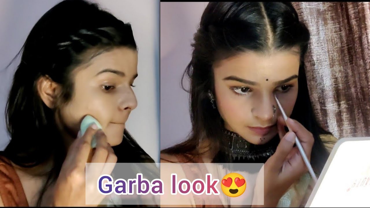 Navratri garba special makeup tutorial for teenagers ️ - YouTube