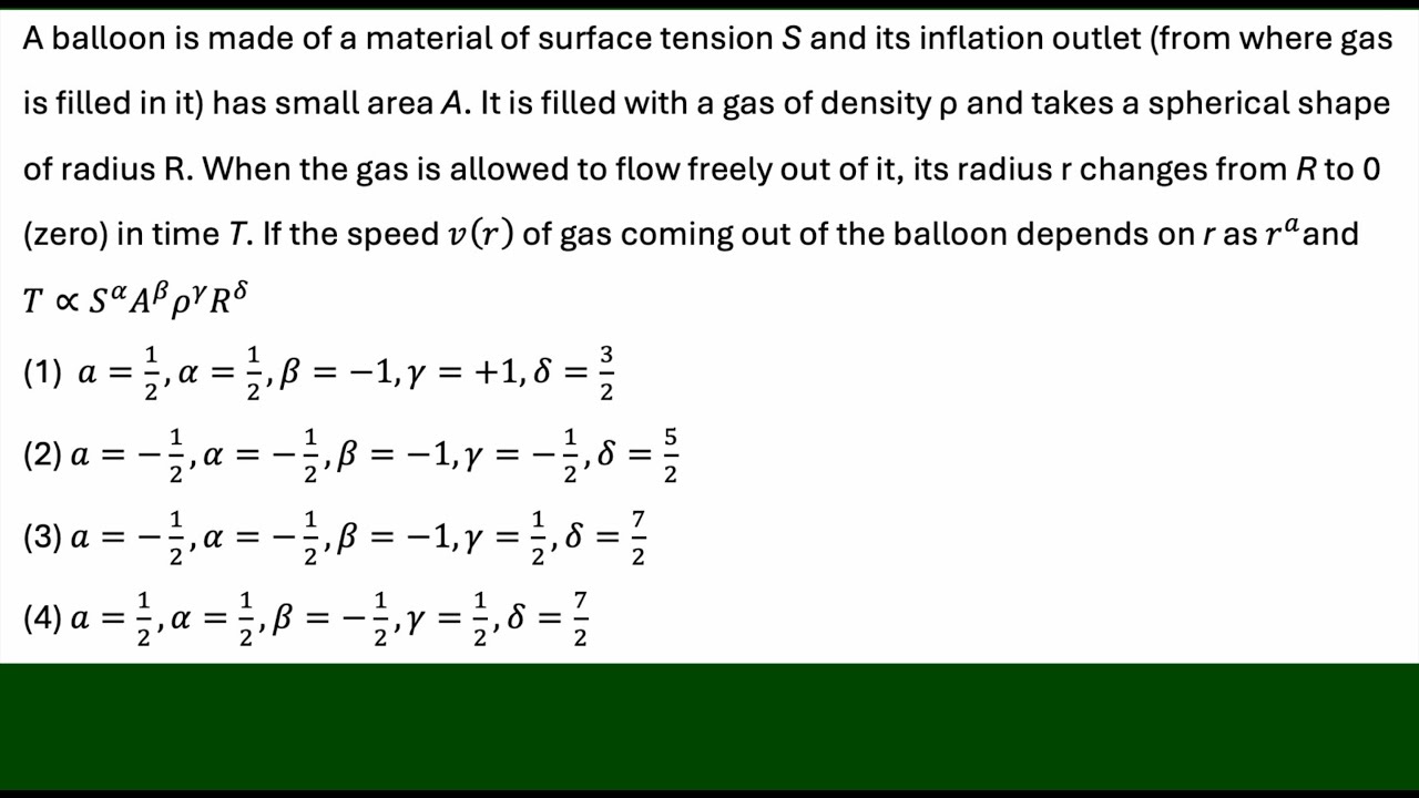 NEET 2025 Physics Question 24 || A balloon is made of a material of ...