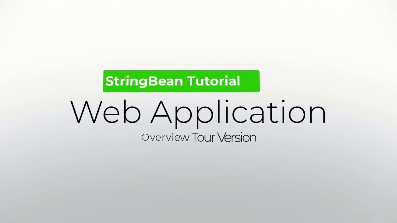 StringBean Web Application Overview - YouTube