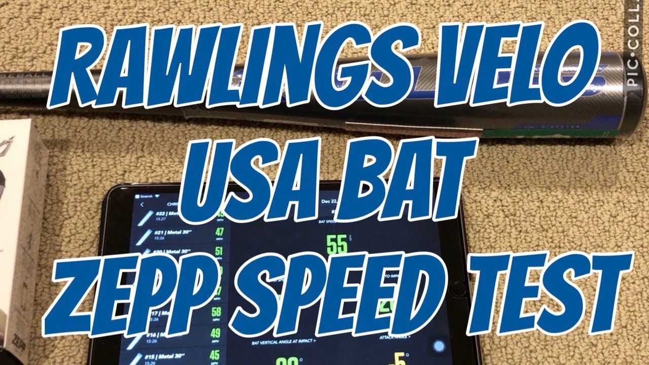 Rawlings Velo USA Baseball Bat Zepp Speed Test Review - YouTube