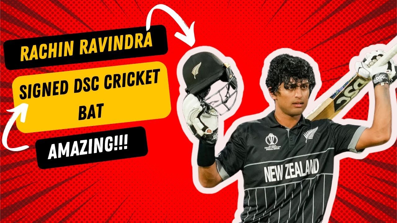 DSC RACHIN RAVINDRA SIGNED CRICKET BAT - YouTube