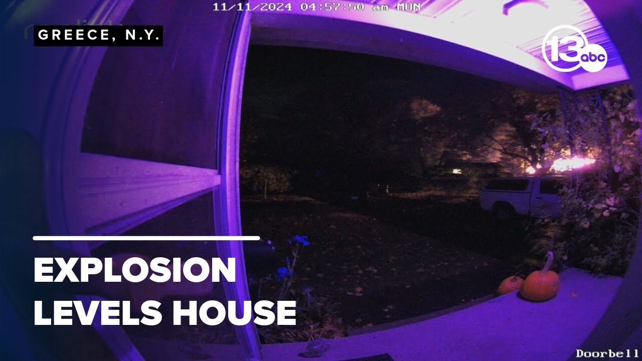 Security video shows apparent home explosion - YouTube