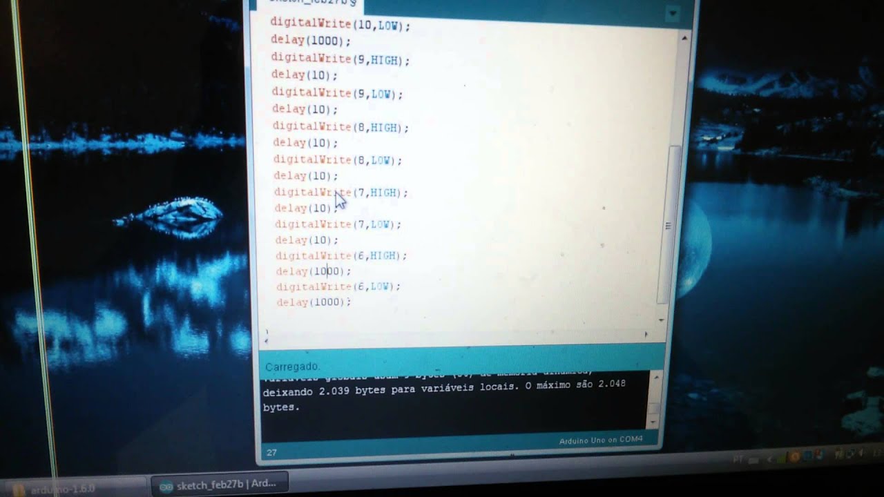 Teste do Arduino em Funcionamento: Piscando Leds - YouTube