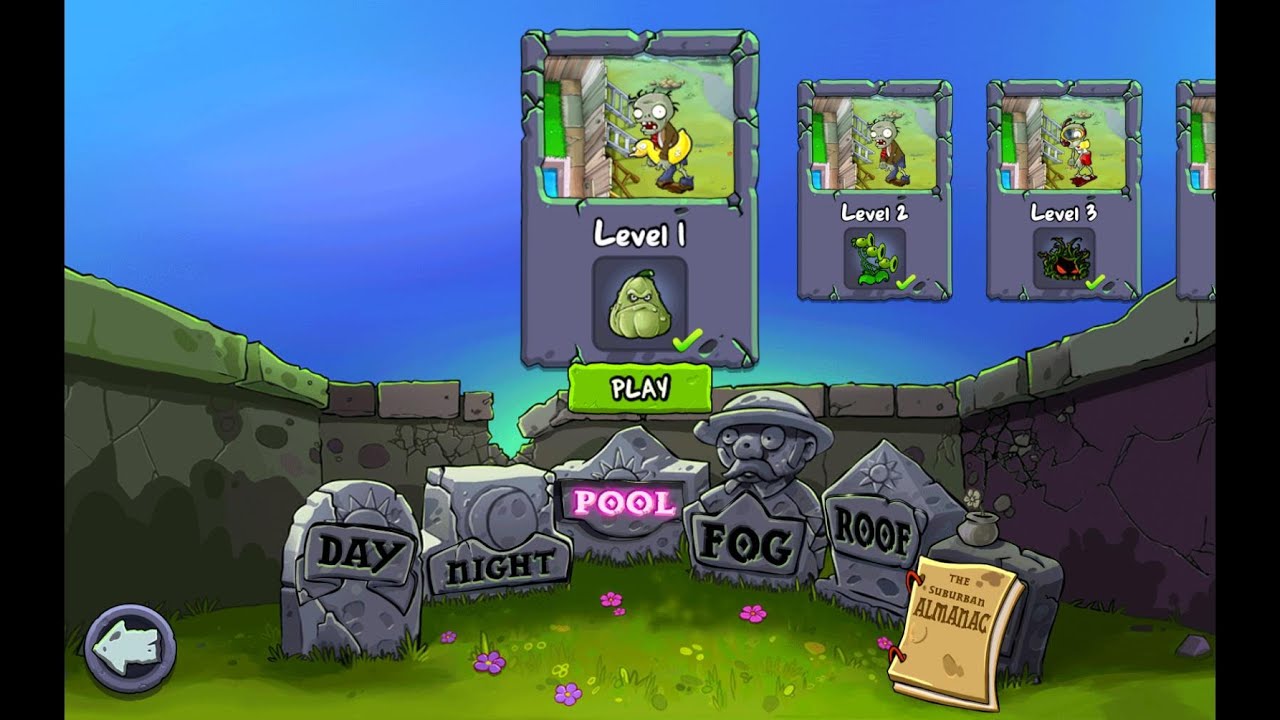 Plants vs Zombies PvZ - Pool - All Levels 1 to 10 - YouTube