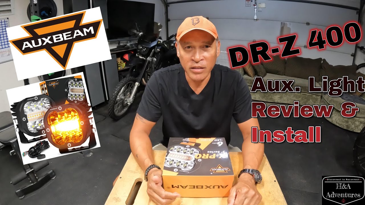 Auxbeam 3" (6 mode) Pod Review / DRZ400 Auxbeam Install - YouTube
