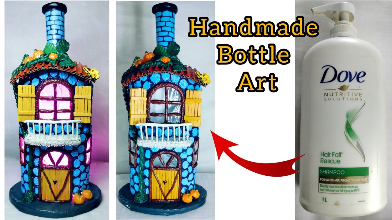 Beautiful craft idea using waste shampoo bottle | Crafty hands | Art ...