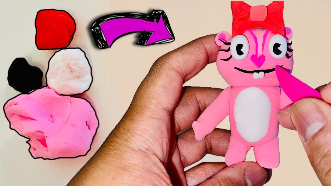 Making Giggles From HAPPY TREE FRIENDS With CLAY. Handmade figure from ...