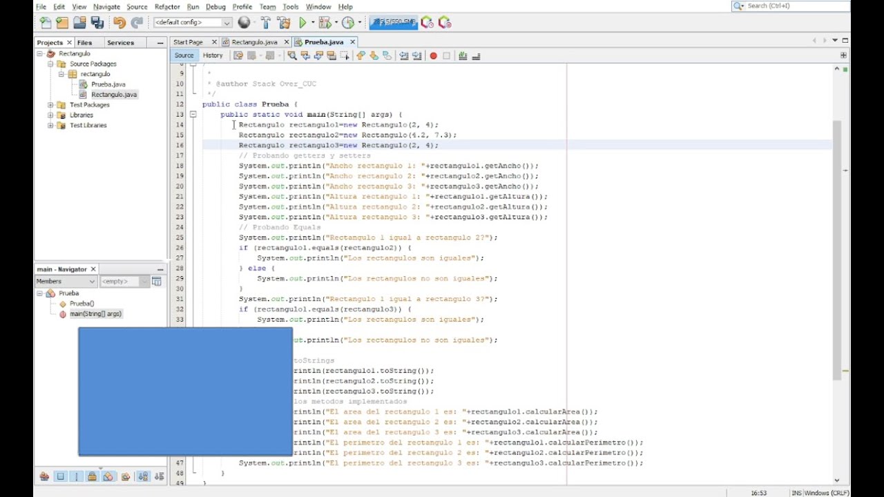 Proyecto Rectángulo - Java - Algoritmo I - YouTube