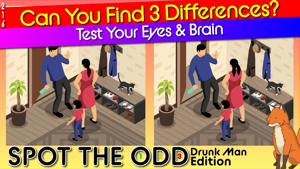 Brain Break - Find 3 Differences | DRUNK MAN Edition | Game 216 - YouTube