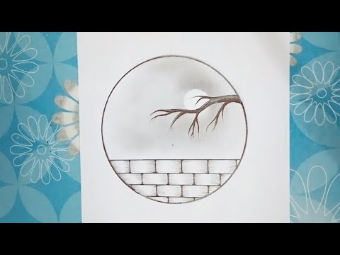 How to draw scenery of moon light by pencil sketch| moon light scenery ...