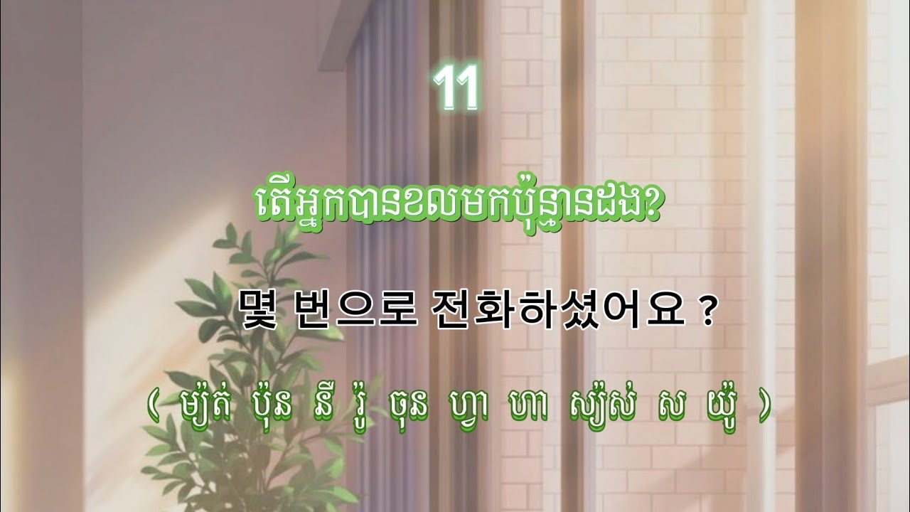តោះរៀននិយាយភាសាកូរ៉េ សន្ទនាប្រចាំថ្ងៃ / MNKR Learning - YouTube