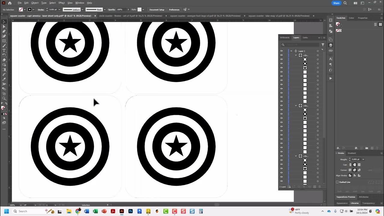 coaster project - illustrator work - YouTube